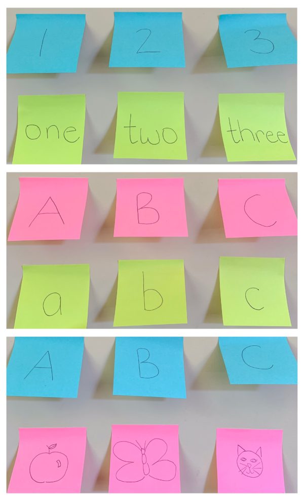 Post-It Matching Game: Learning Activity for Siblings to Play Together